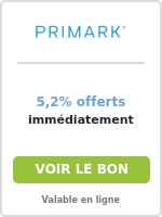 Bon d'achat Primark d’une valeur de 100 € remisé à -5.2 %